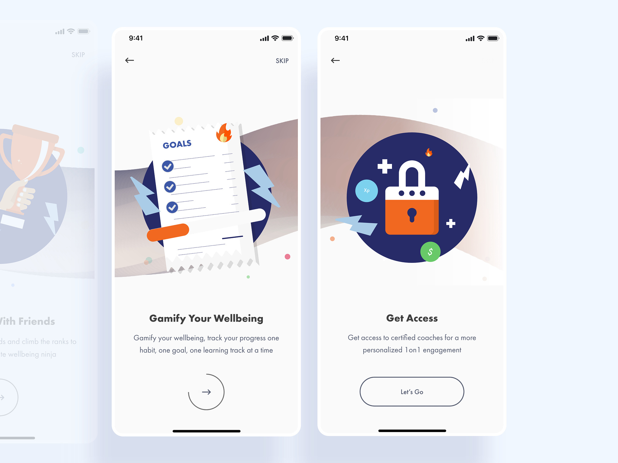 Wellbeing and Gamification app - Onboarding carousel by George Samuel ...
