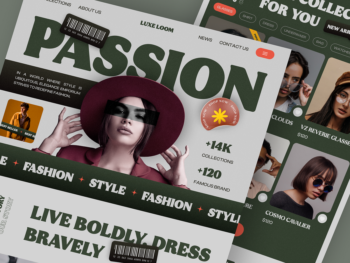 Luxeloom-Fashion Website by Awe UI/UX for Awe Design Studio on Dribbble