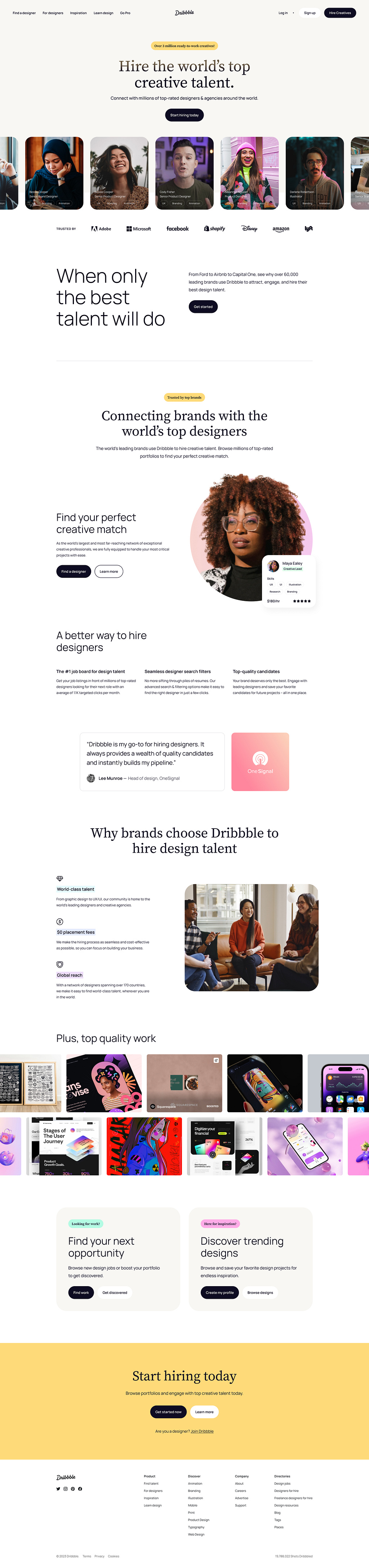 New Dribbble Homepage by Ryan Johnson on Dribbble