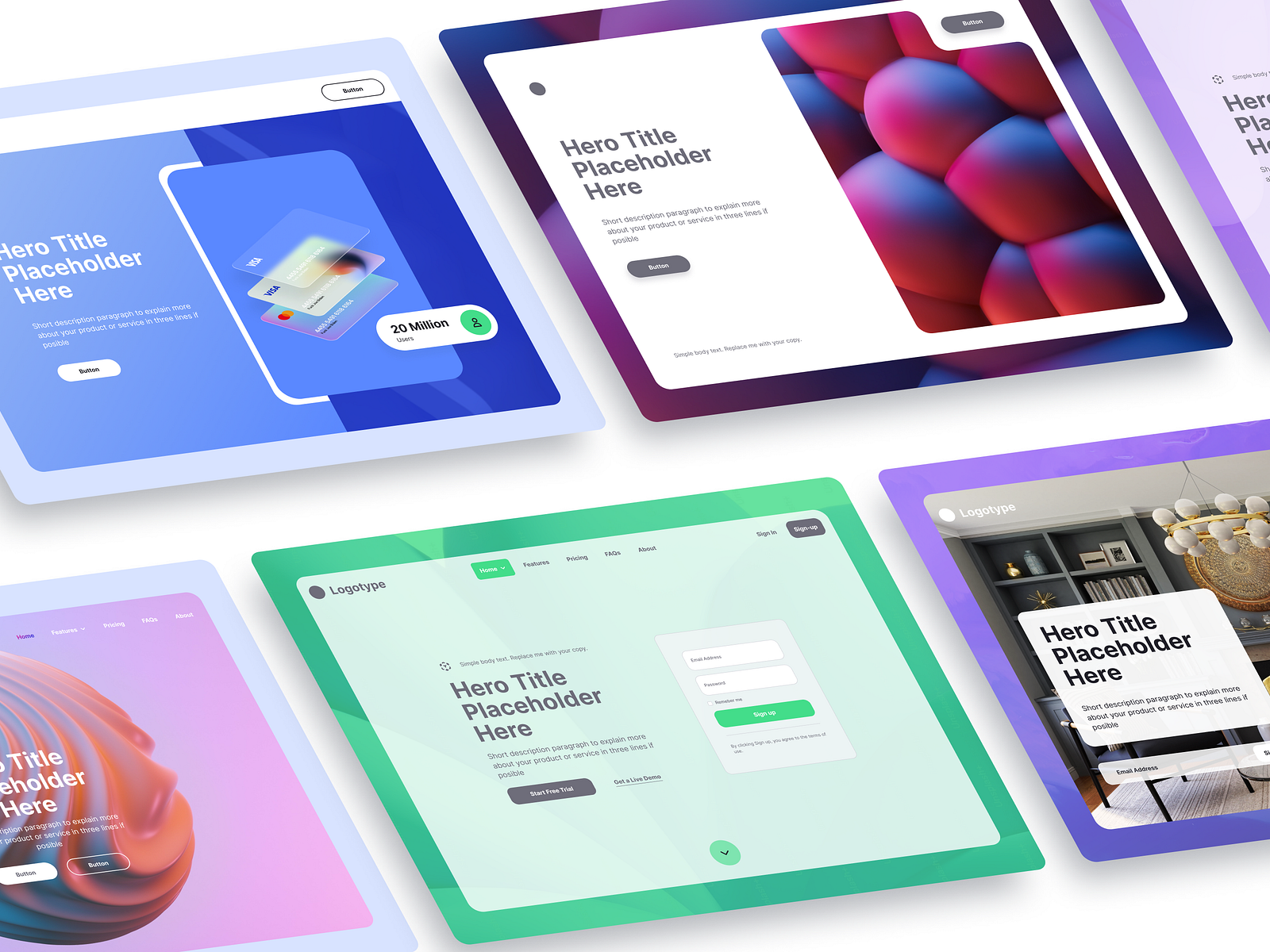 Hero Headers Templates by Srdan Stojicic on Dribbble
