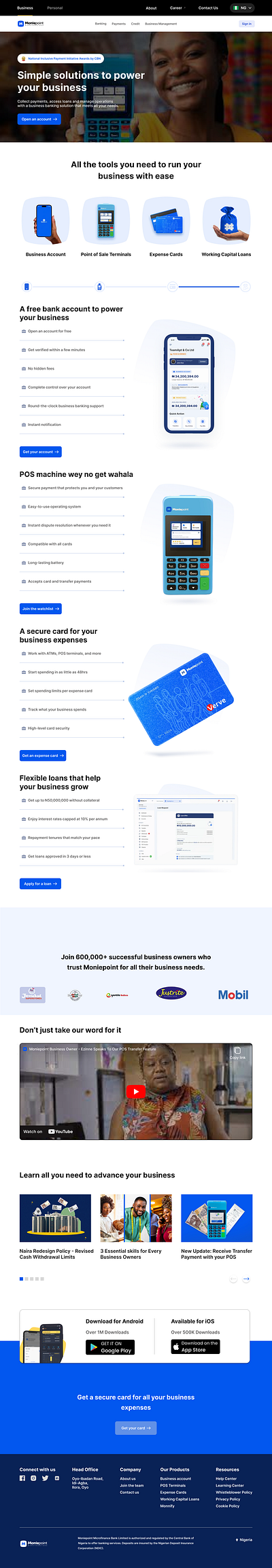 Moniepoint Landing Page by Oluwatosin Adesoro on Dribbble