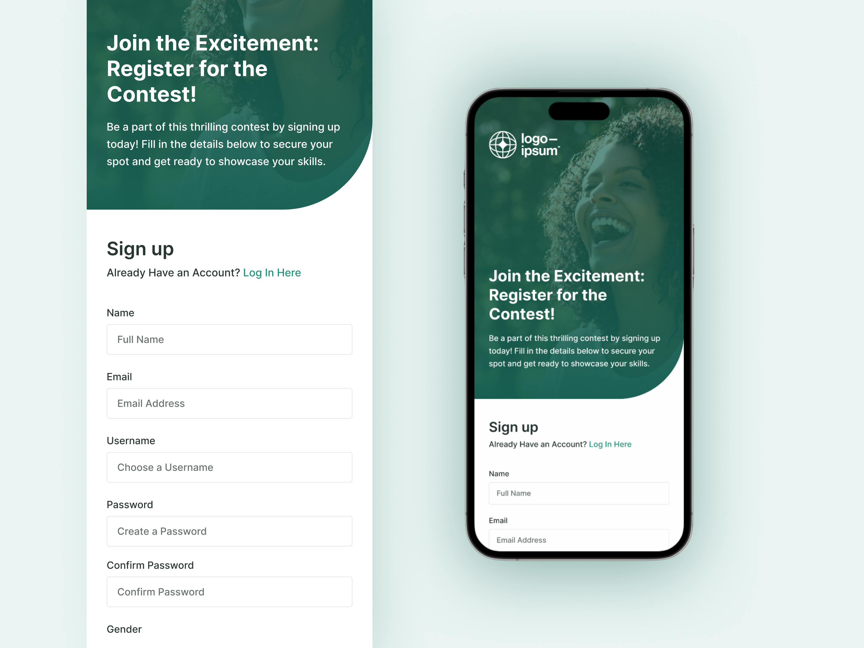 Sign Up Page UI | Contest Registartion | Daily UI Challenge by Jaime ...