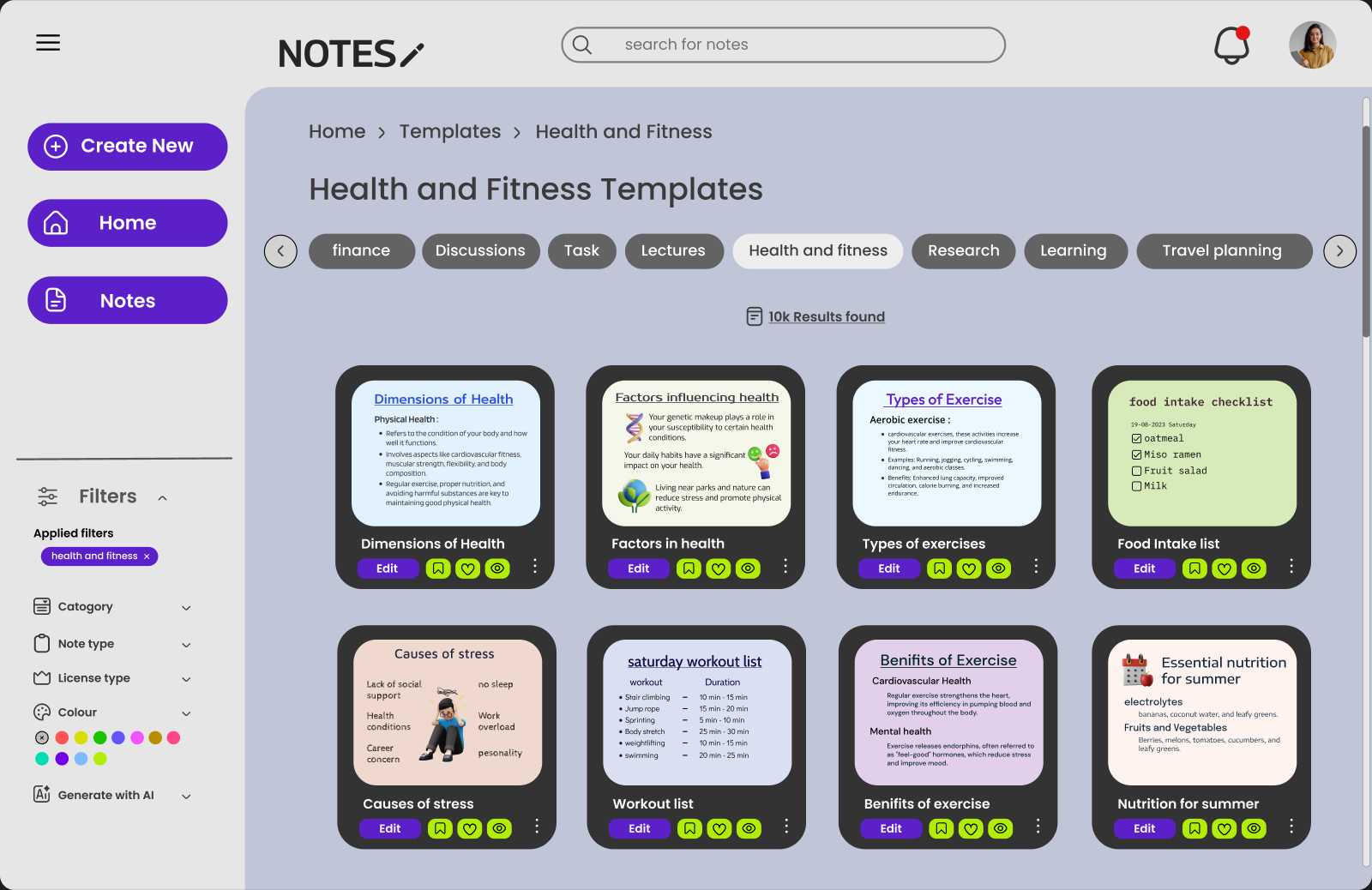 Notes app UI Design by Gunasekaran on Dribbble