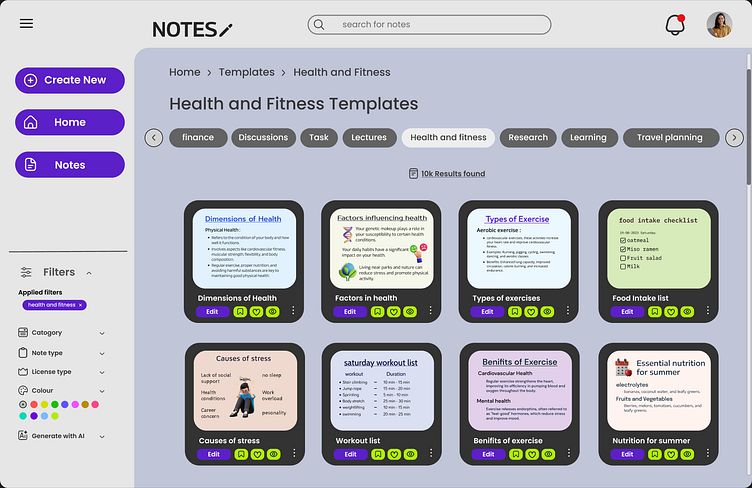 Notes app UI Design by Gunasekaran on Dribbble