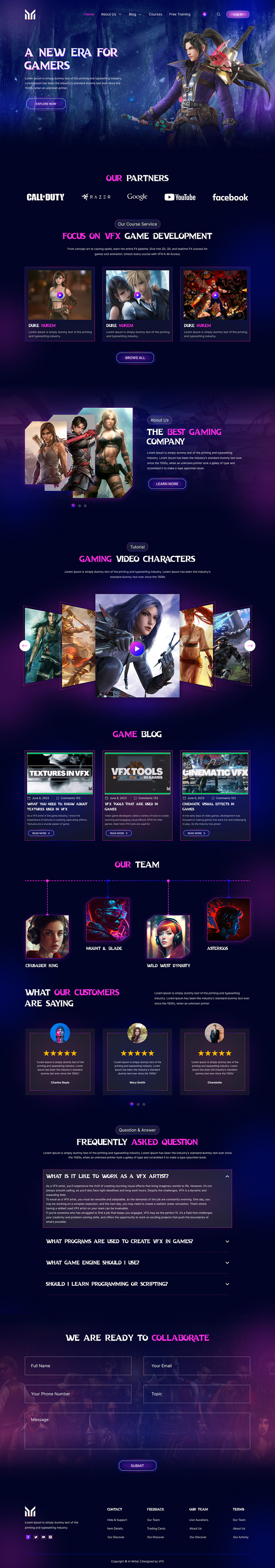 Gaming Landing Page Design by Sumaia Sharmin on Dribbble