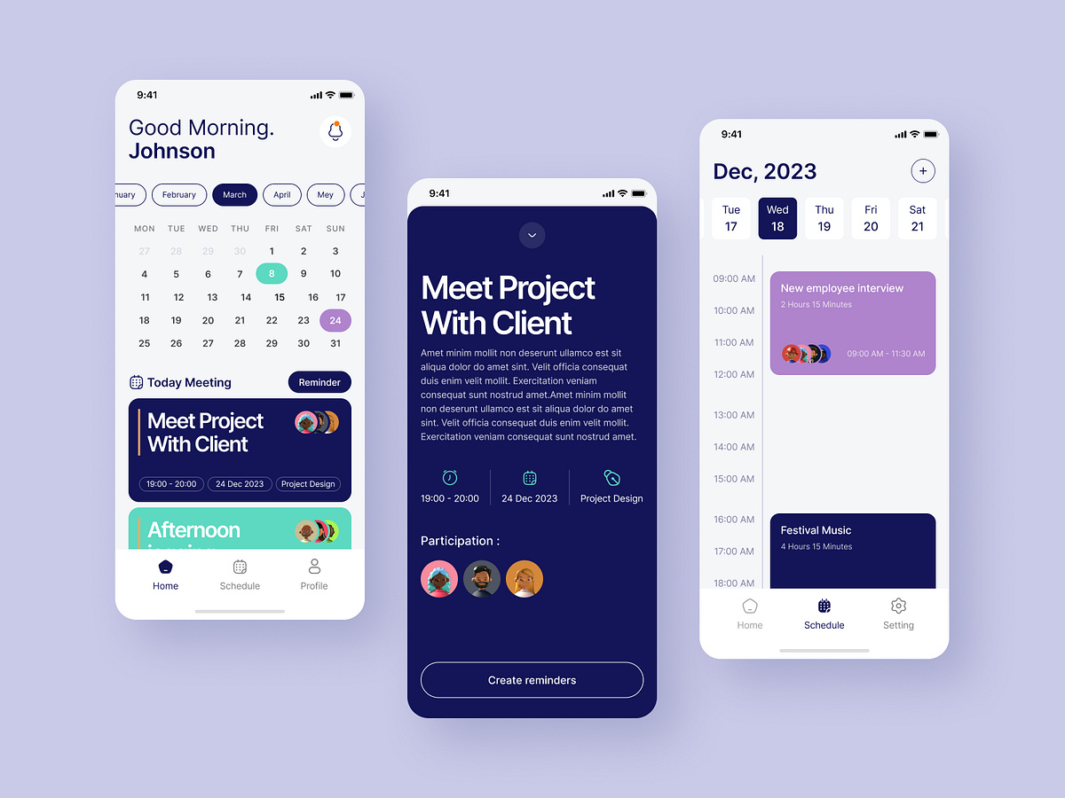 Calendar Mobile App by Andri Prasetia for SLAB Design Studio on Dribbble