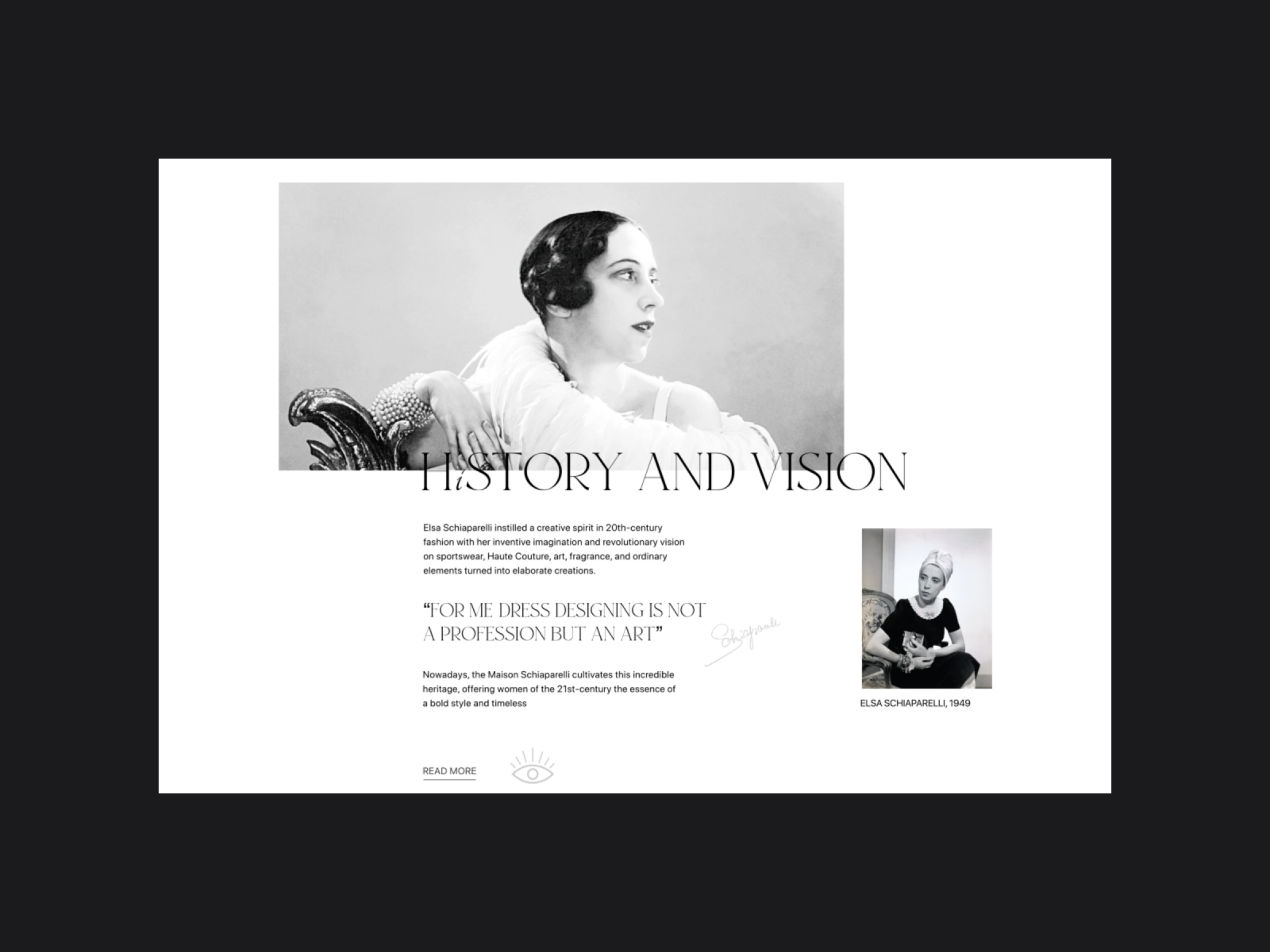 Schiaparelli. Corporate website redesign concept by Mary Chumak on Dribbble