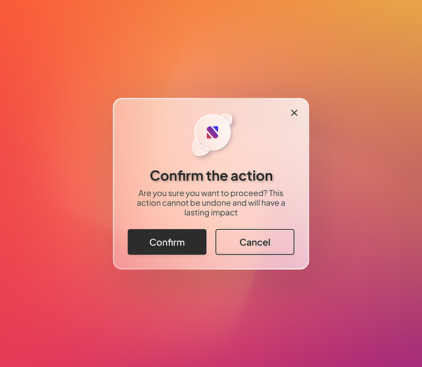Confirmation popup by Elina Kim on Dribbble