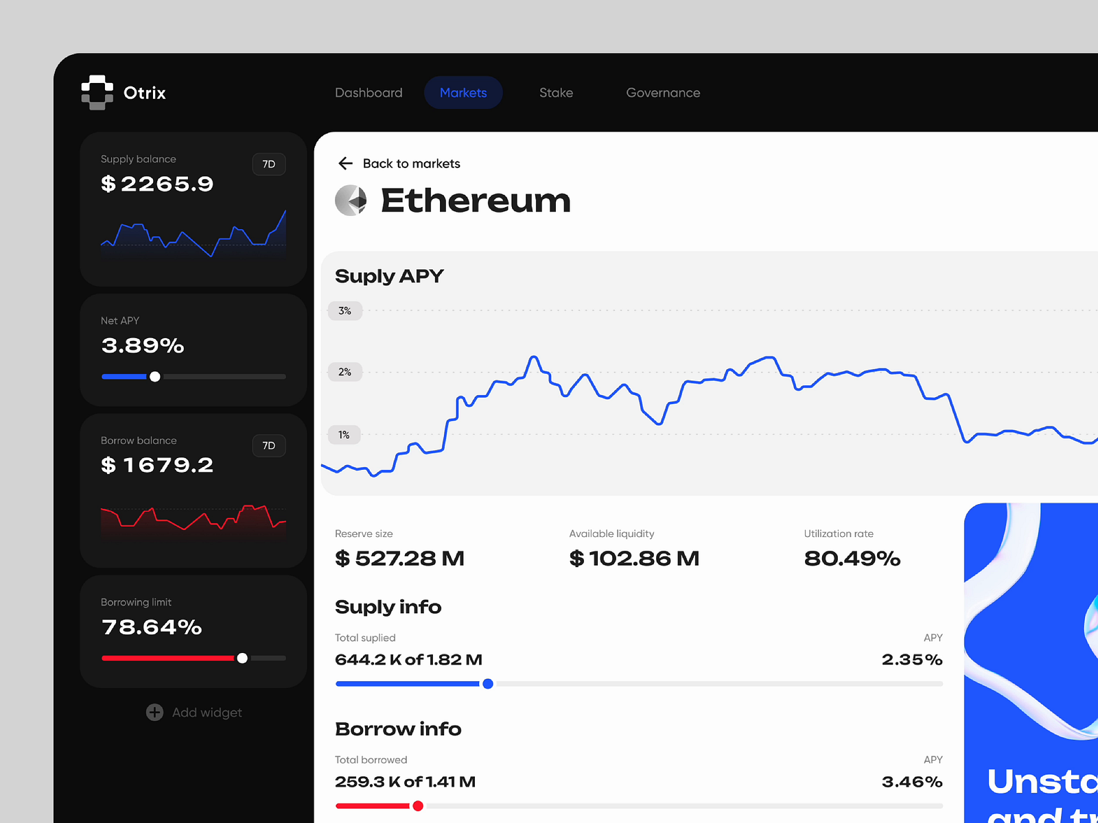 Lending protocol (concept) by Pavlo Honcharenko on Dribbble