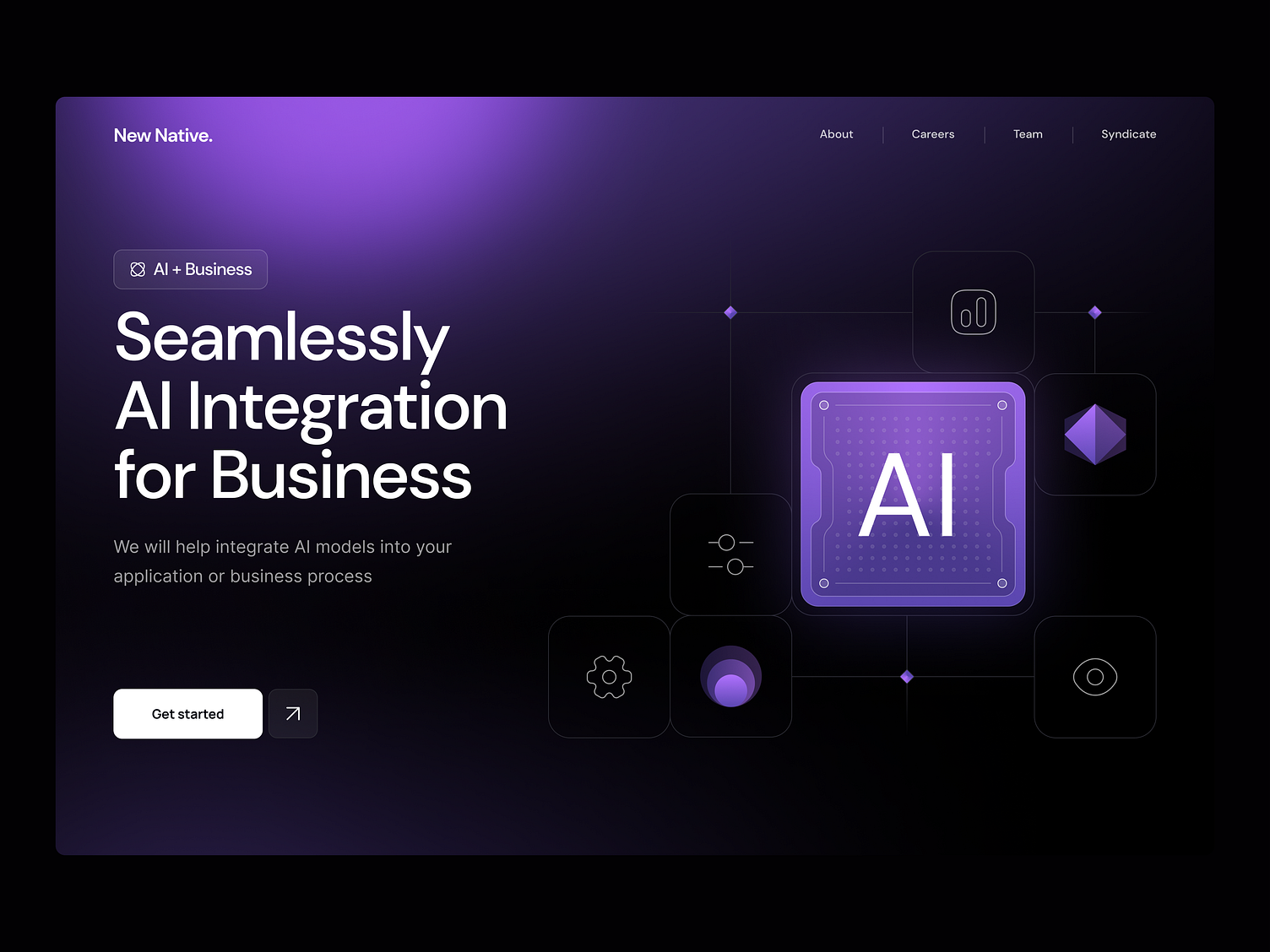 AI Solutions: Website, hero, landing page design by Vlad Udovenko for ...