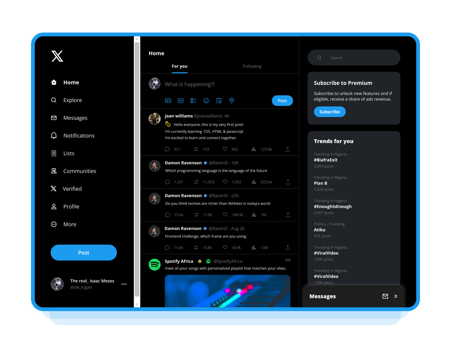 Twitter's web app user interface by Moses Isaac on Dribbble Twitter's web app user interface by Moses Isaac on Dribbble