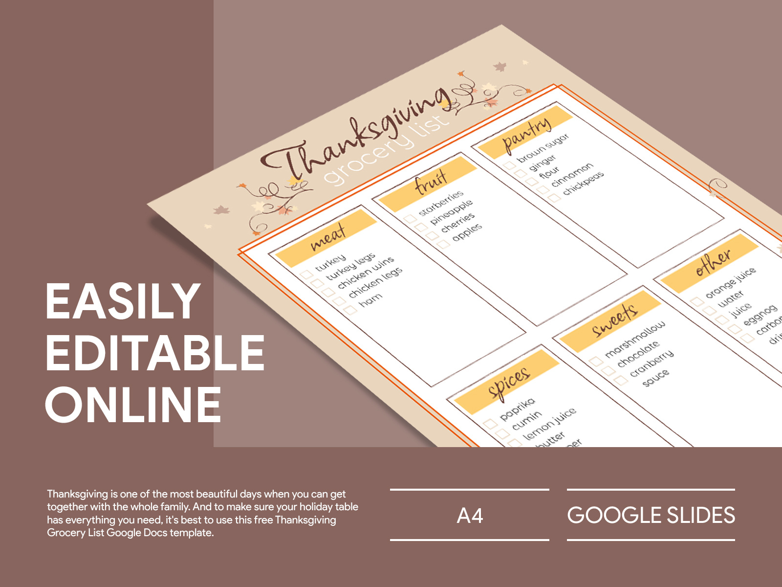 Thanksgiving Grocery List Free Google Docs Template by Gdoc on Dribbble