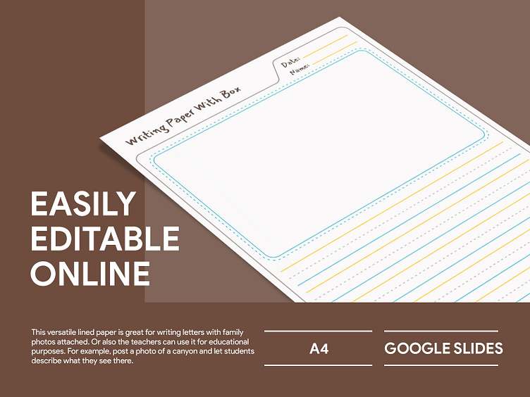 Lined Paper With Picture Box Free Google Docs Template by Gdoc on Dribbble
