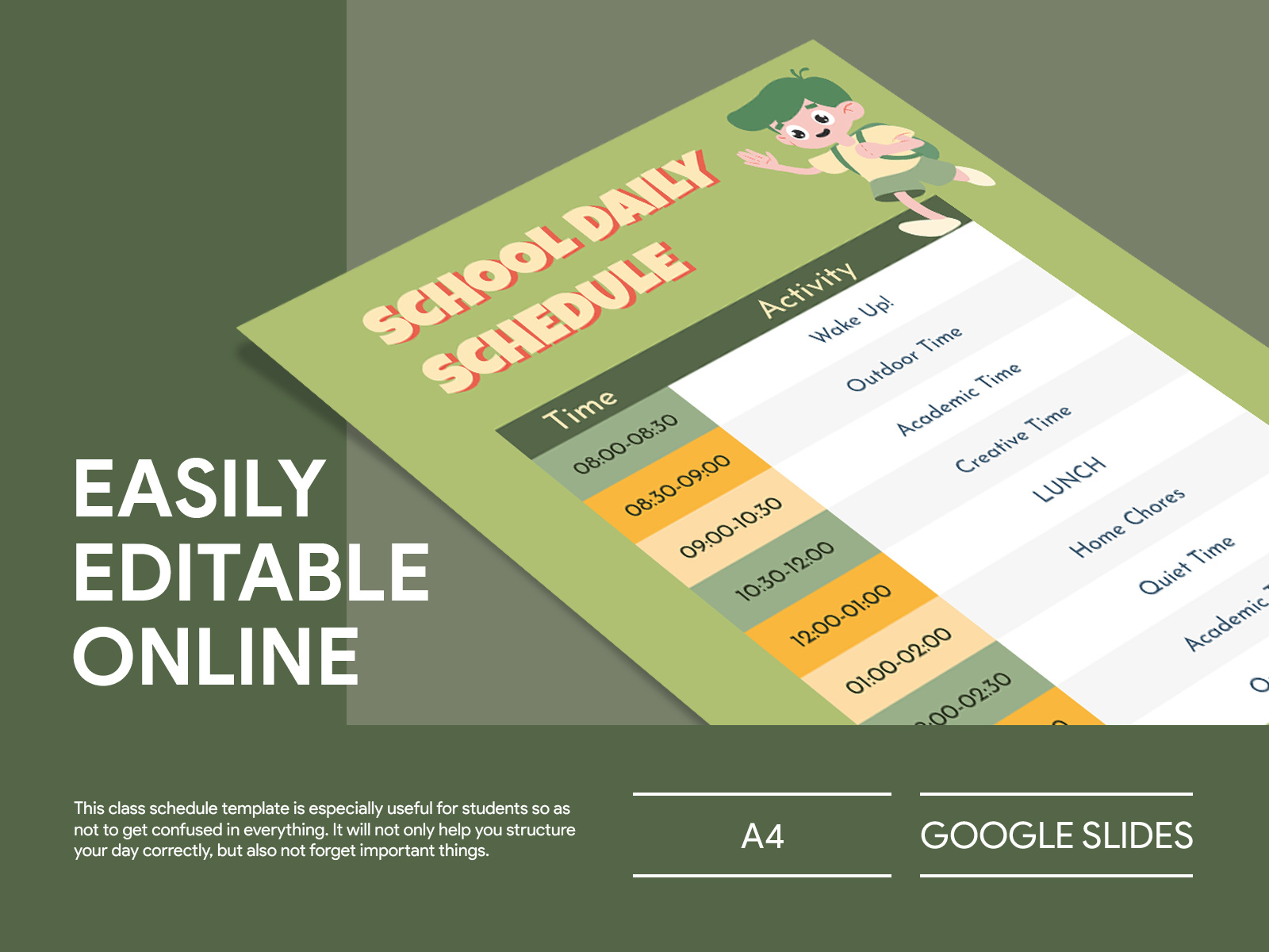 Class Daily Schedule Free Google Docs Template by Gdoc on Dribbble