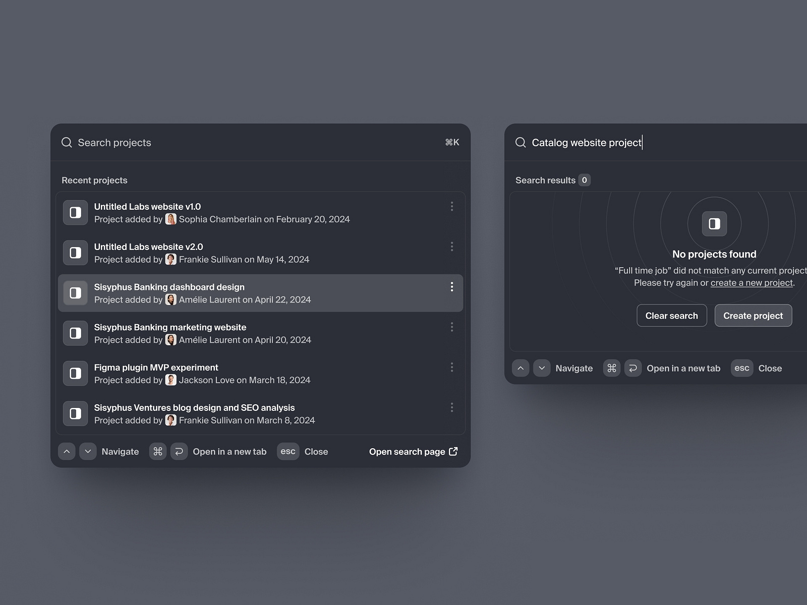 Command+K search menu — Untitled UI by Jordan Hughes® on Dribbble