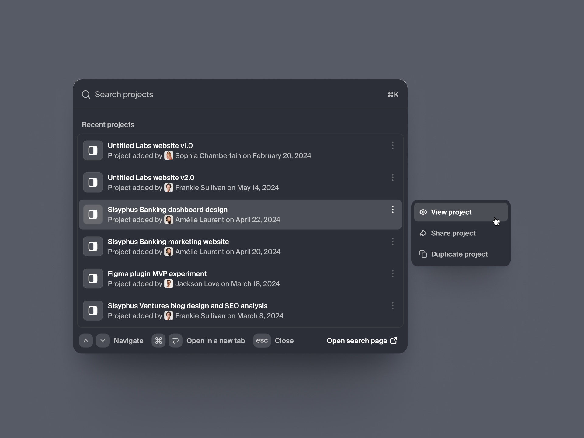 Command+K search menu — Untitled UI by Jordan Hughes® on Dribbble