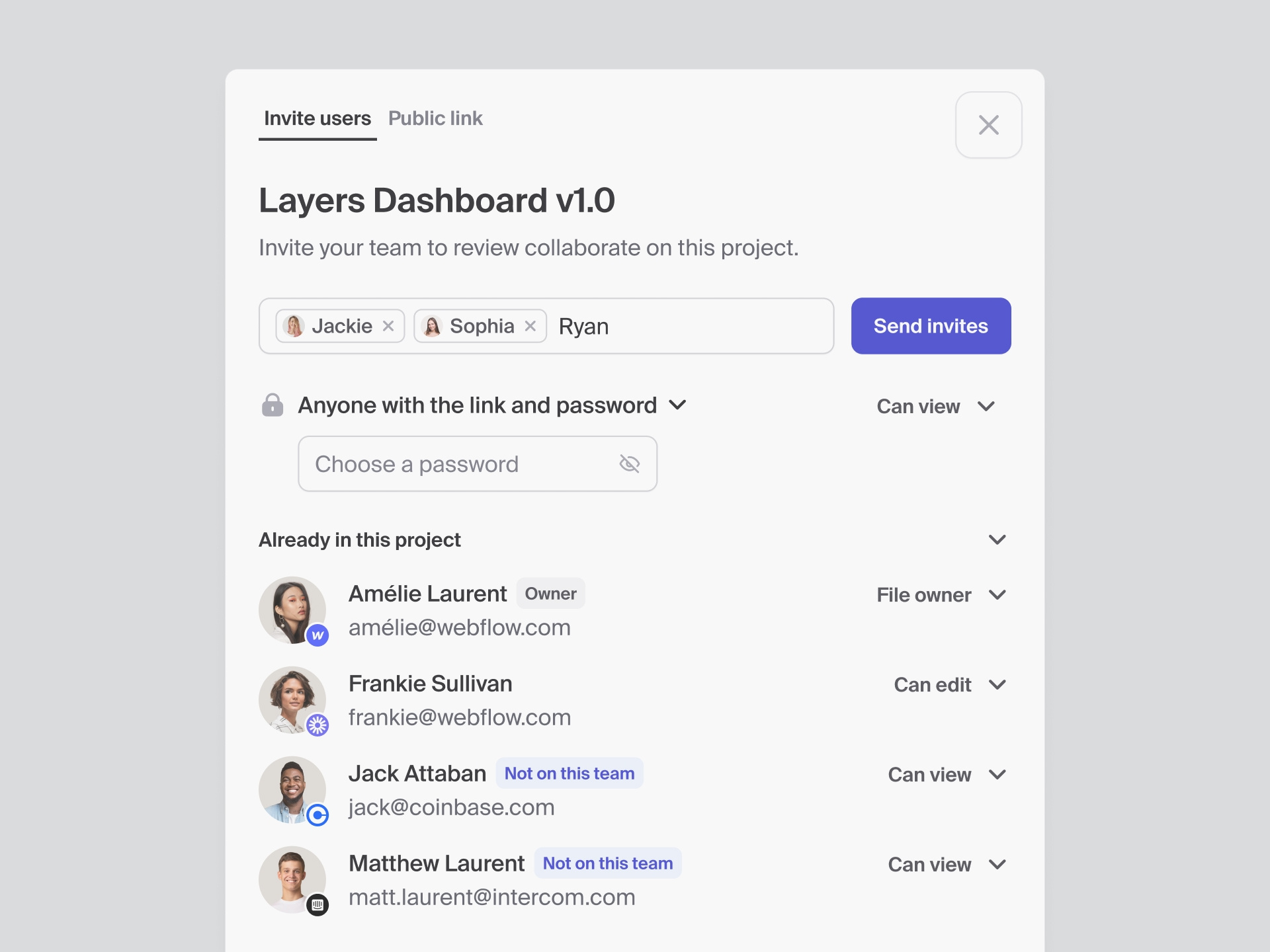 Share modal — Untitled UI by Jordan Hughes® on Dribbble