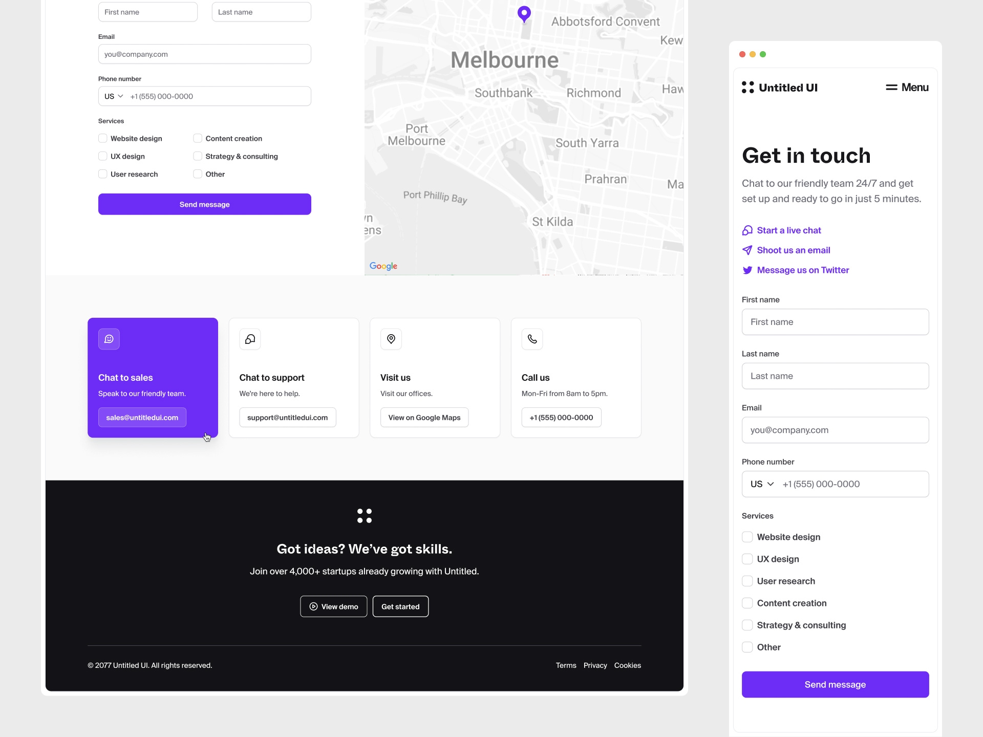 Get in touch — Untitled UI by Jordan Hughes® on Dribbble