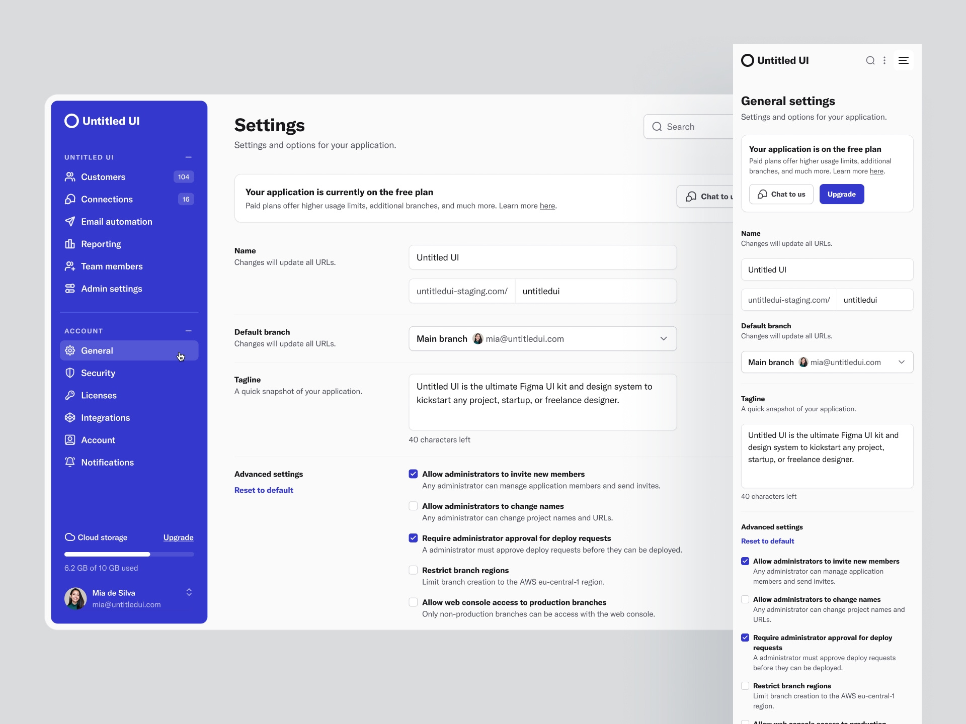 Settings page — Untitled UI by Jordan Hughes® on Dribbble