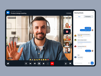 Video Conference UI by Shinas P for Stead on Dribbble