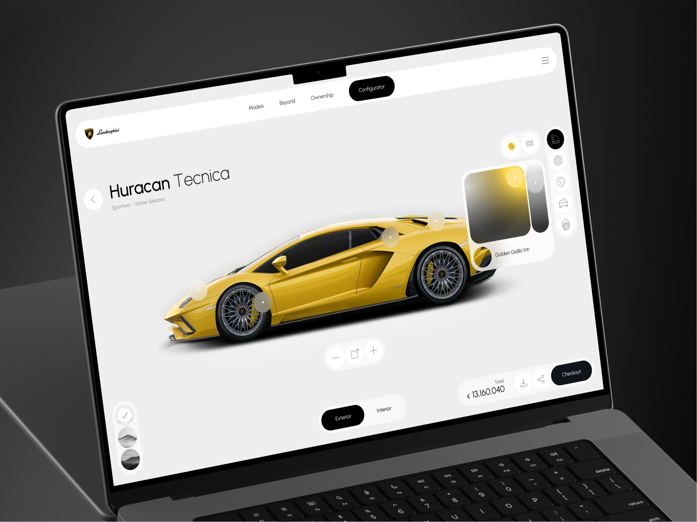 Lamborghini Configurator – Сar Customiser by Jack L. for RonDesignLab ⭐ ...