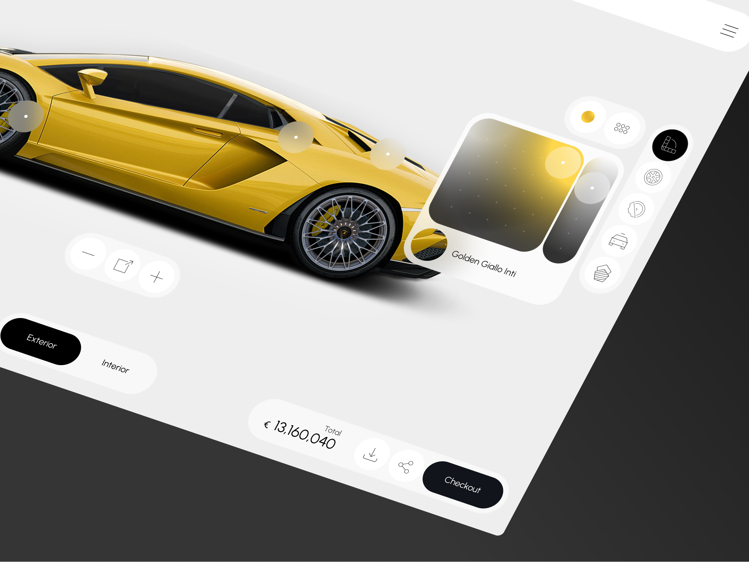 Lamborghini Configurator – Сar Customiser by Jack L. for RonDesignLab ⭐ ...