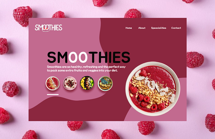 3D Sliding Smoothies Web design Concept by Gayathri M on Dribbble