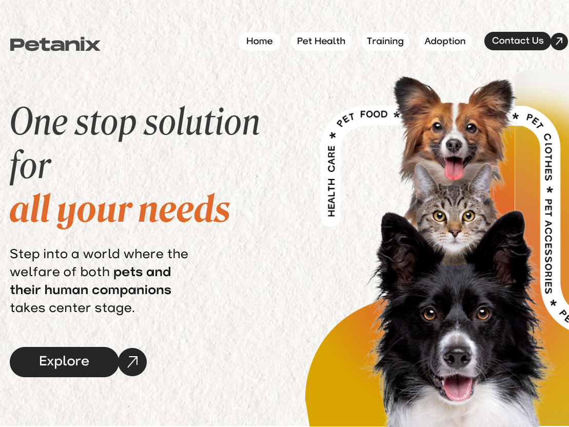Pet Web Landing Page - One Stop Solution by Shailja Sharma on Dribbble