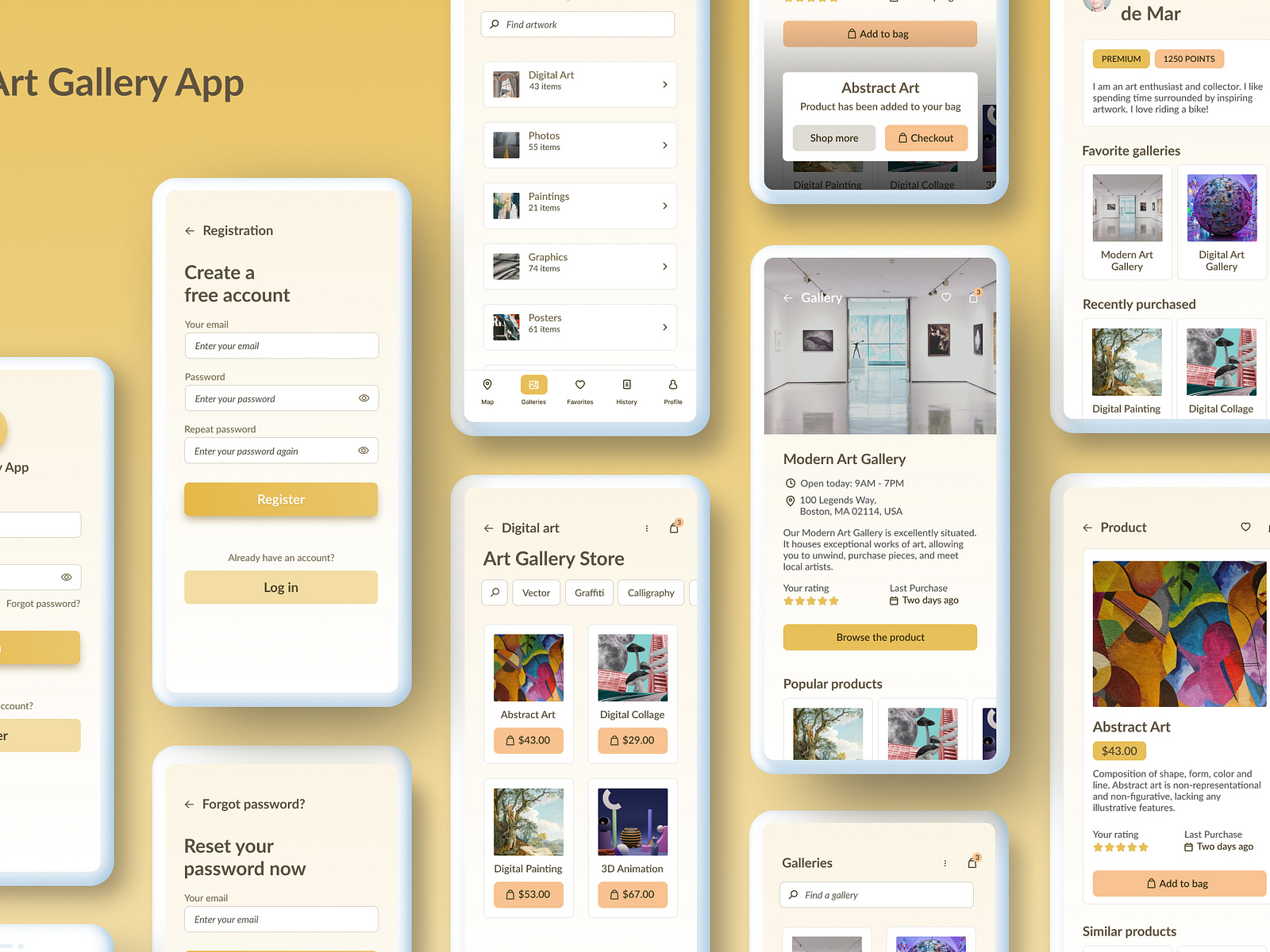 Art Gallery App Presentation 🎨 by Wall de Mar on Dribbble