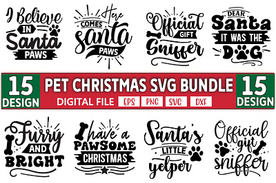 Pet Christmas Svg Bundle designs, themes, templates and downloadable ...