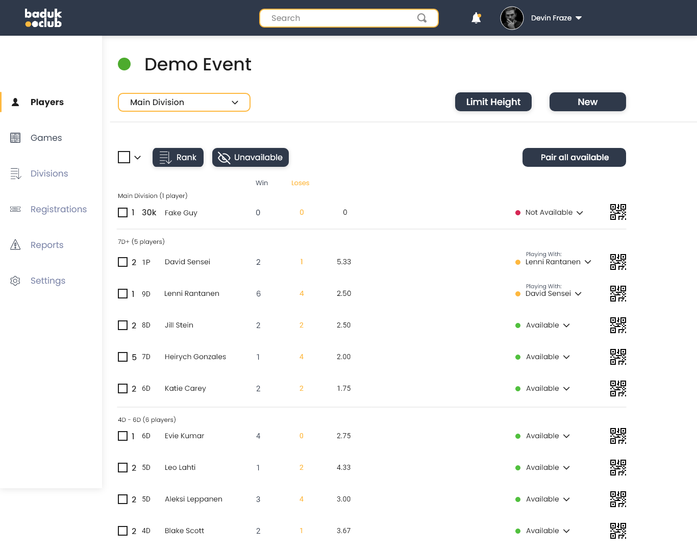 Baduk club: Go tournament app by Robert on Dribbble