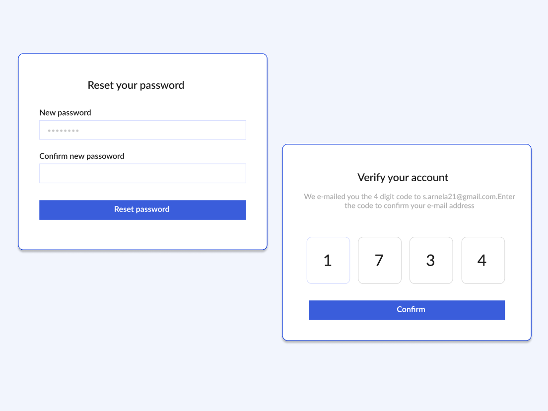 Reset password & Verification by Arnela S. on Dribbble
