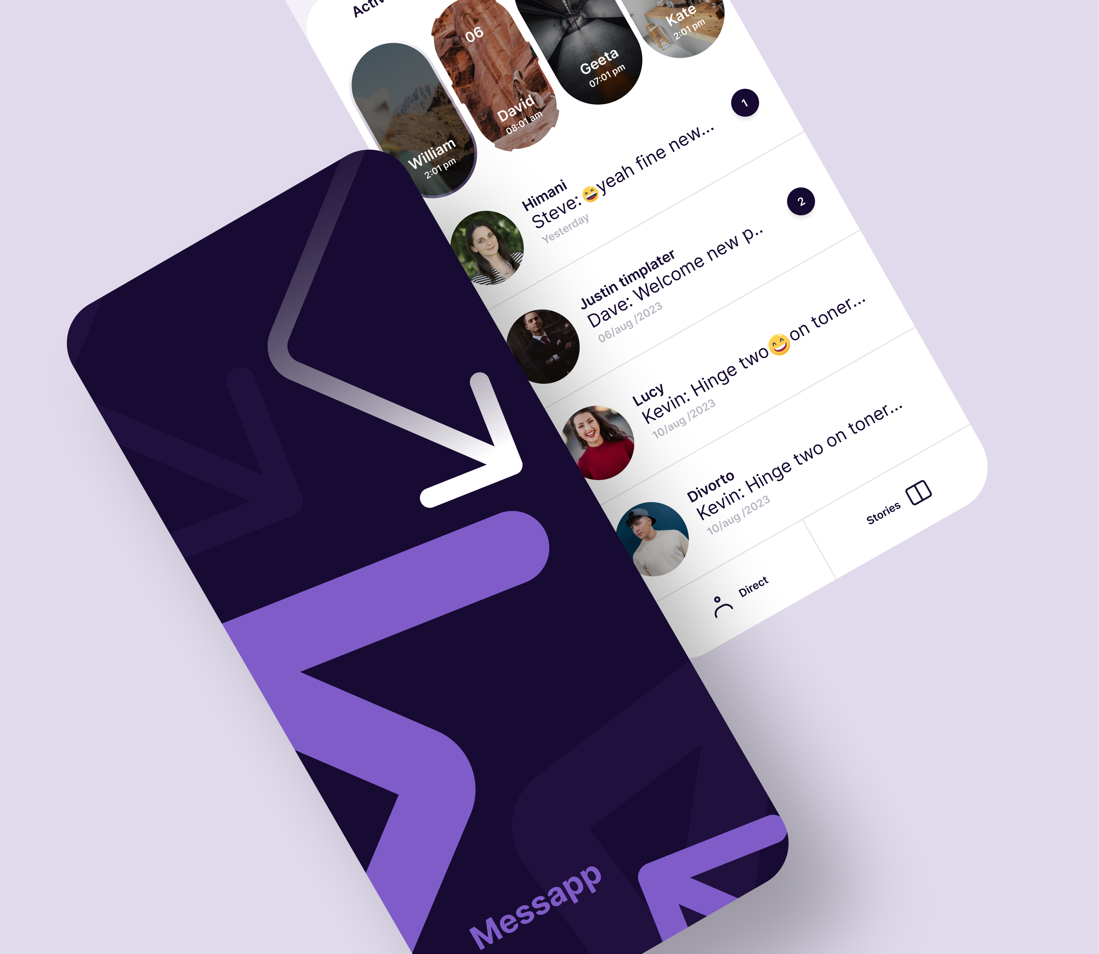 Messaging app UI by Mukul on Dribbble