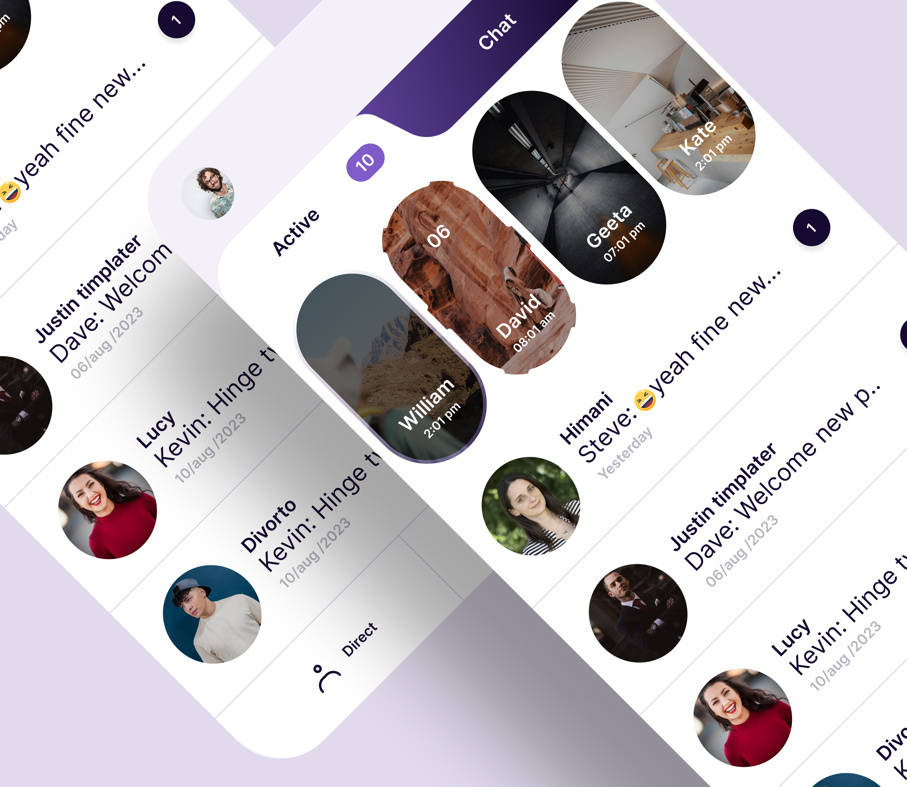 Messaging app UI by Mukul on Dribbble