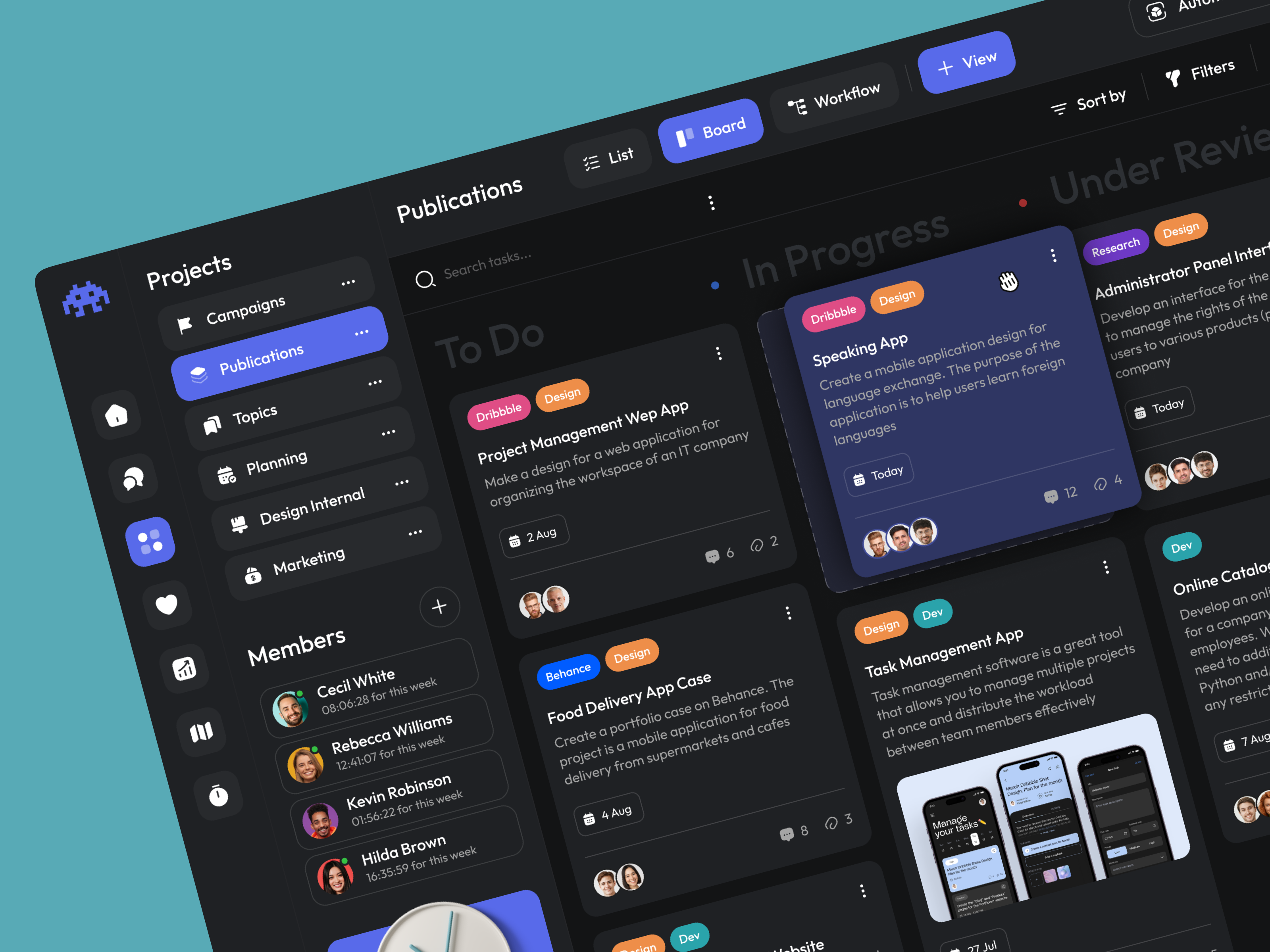 Project Management Web App by Ronas IT | UI/UX Team on Dribbble