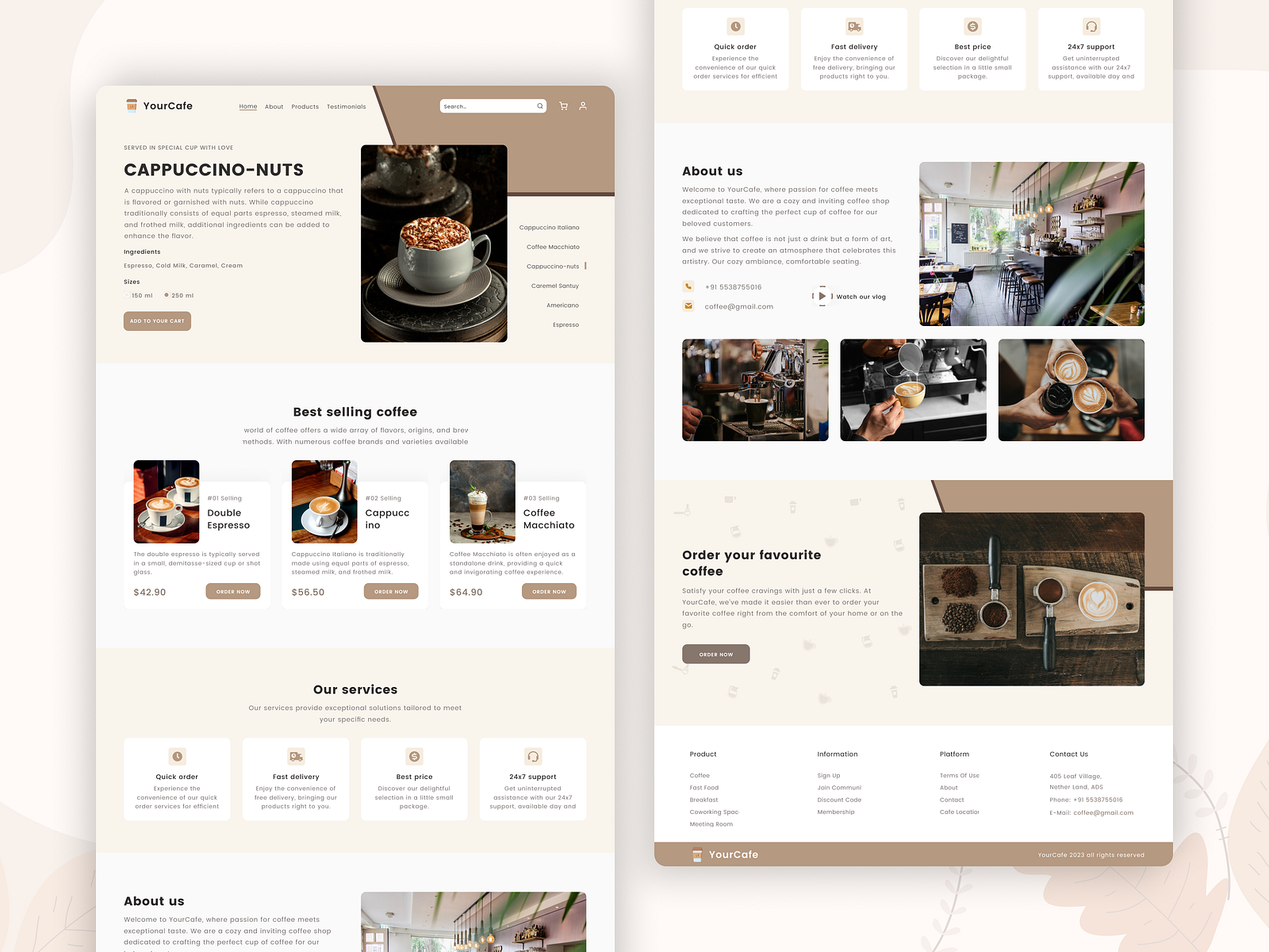 A coffee Café UI design by Tridhya Tech Ltd on Dribbble