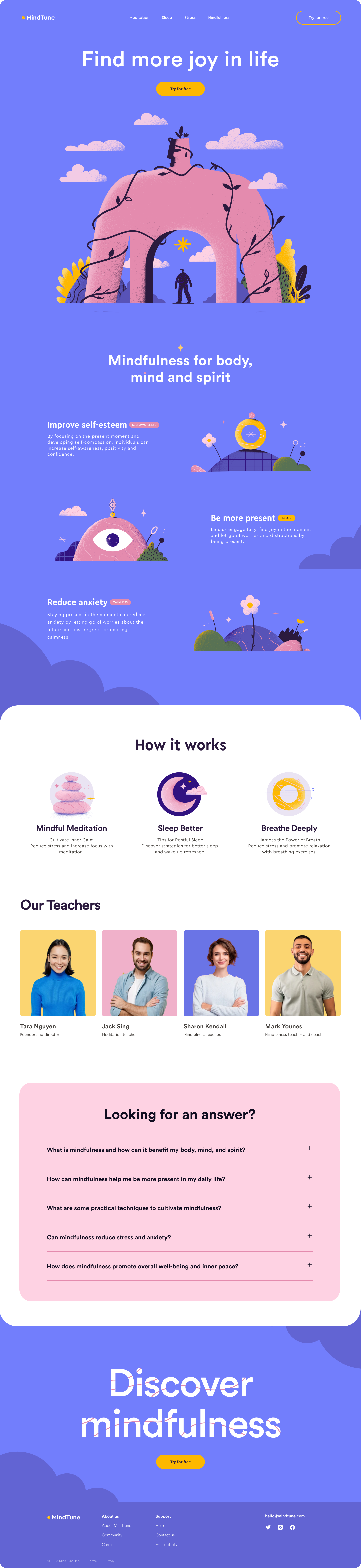 Mindfulness Landing Page by Oskar Tomecki for 10Clouds on Dribbble