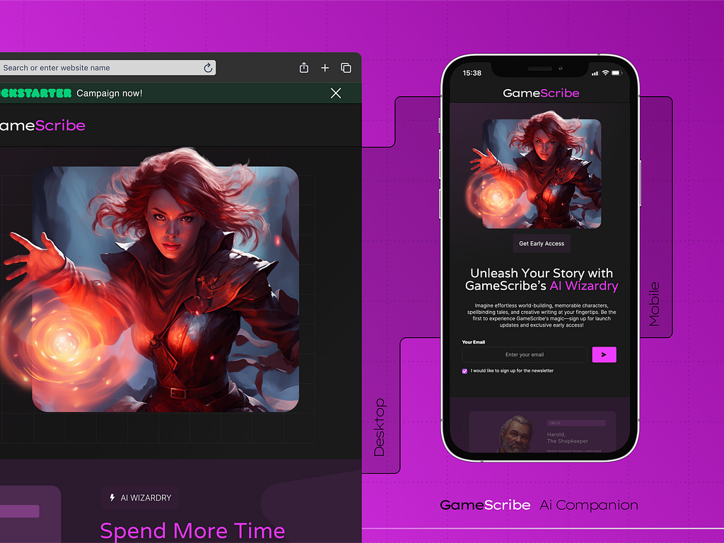 Gamescribe Ai - Landing page by Sebastian Fermin on Dribbble