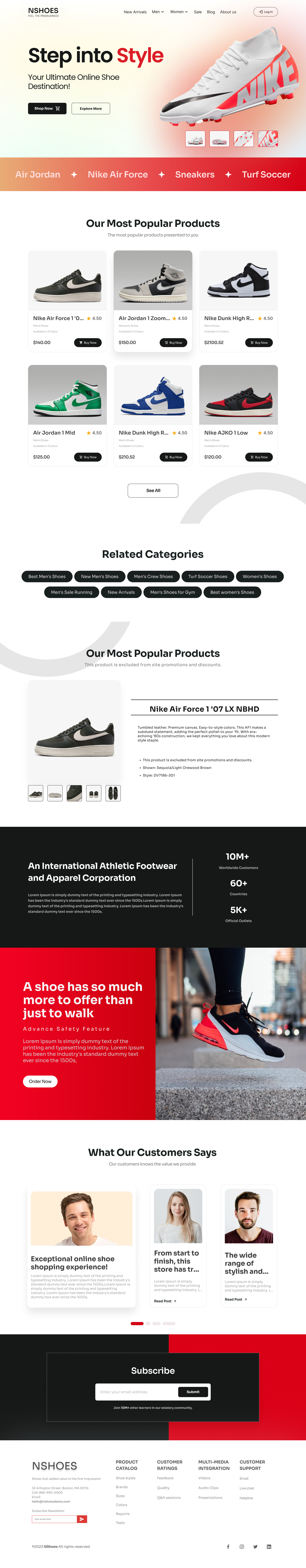 Shoe Store Landing Page by Asiq M. for Netro Systems on Dribbble