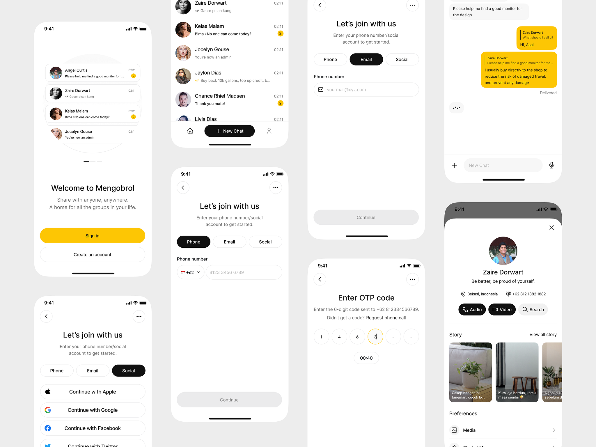Mengobrol - Chat App Sign Up by Asal Design for Kretya Studio on Dribbble