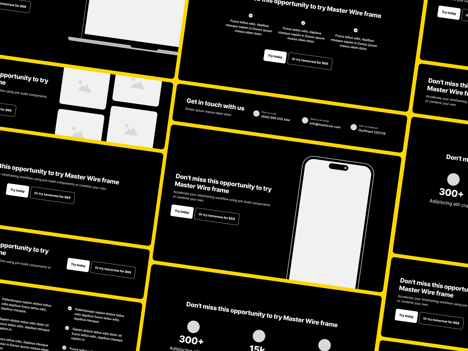 CTA blocks for Wireframe by Masteruix on Dribbble