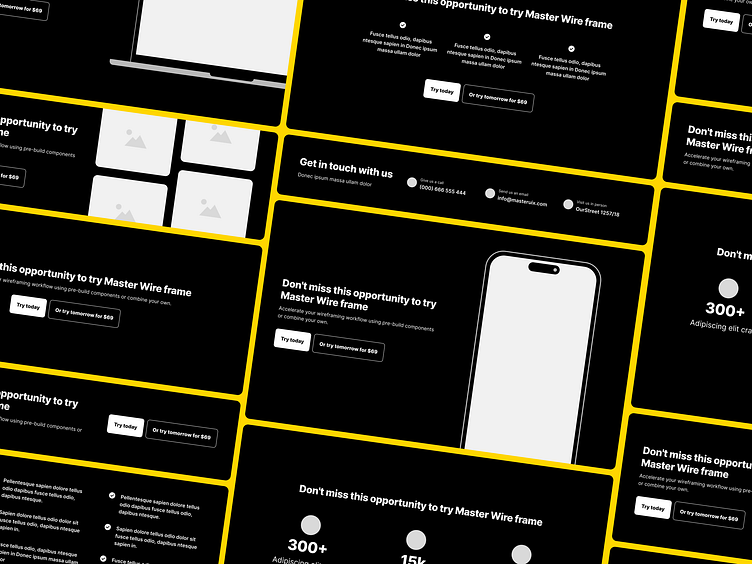 CTA blocks for Wireframe by Masteruix on Dribbble