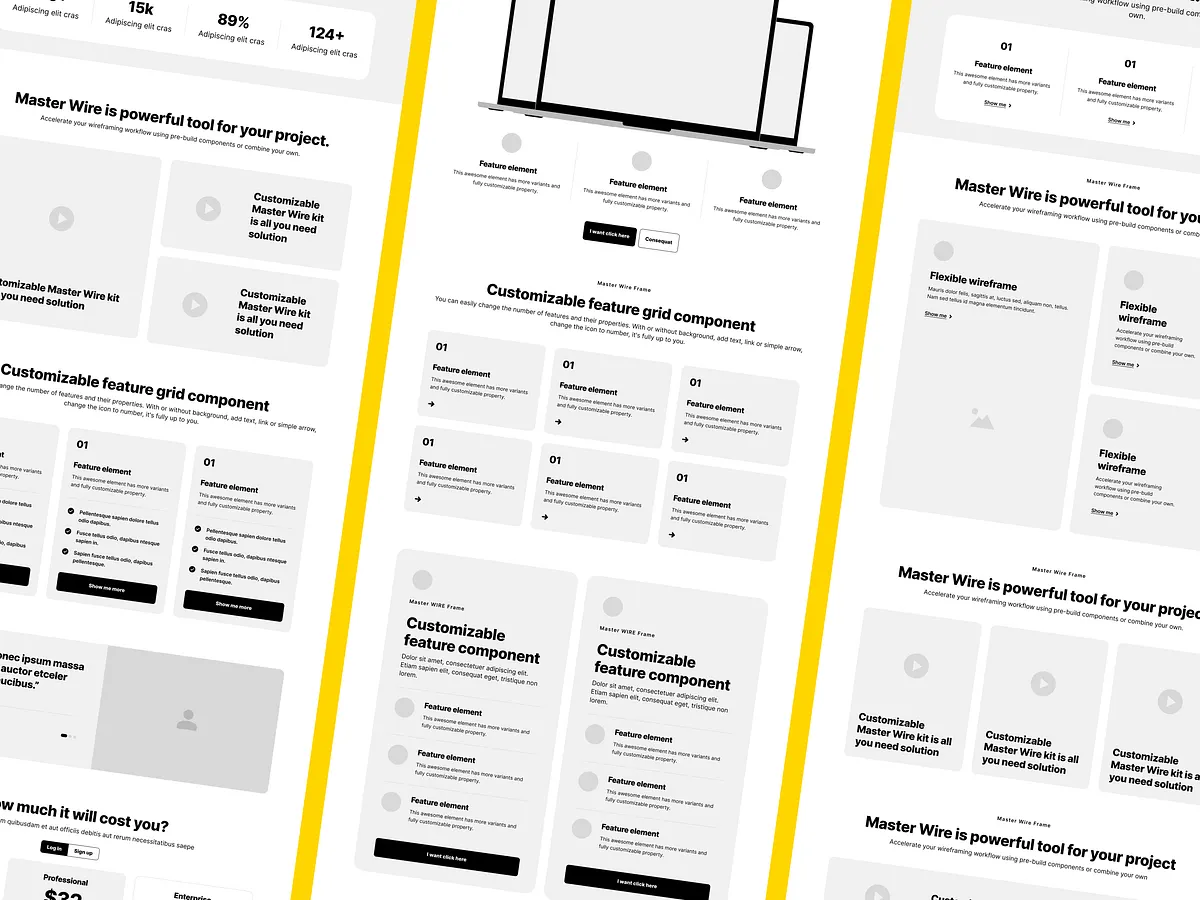 UI Wireframe designs, themes, templates and downloadable graphic ...