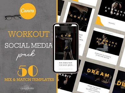 Workout Social Media Instagram Template by Mervis Chanda on Dribbble