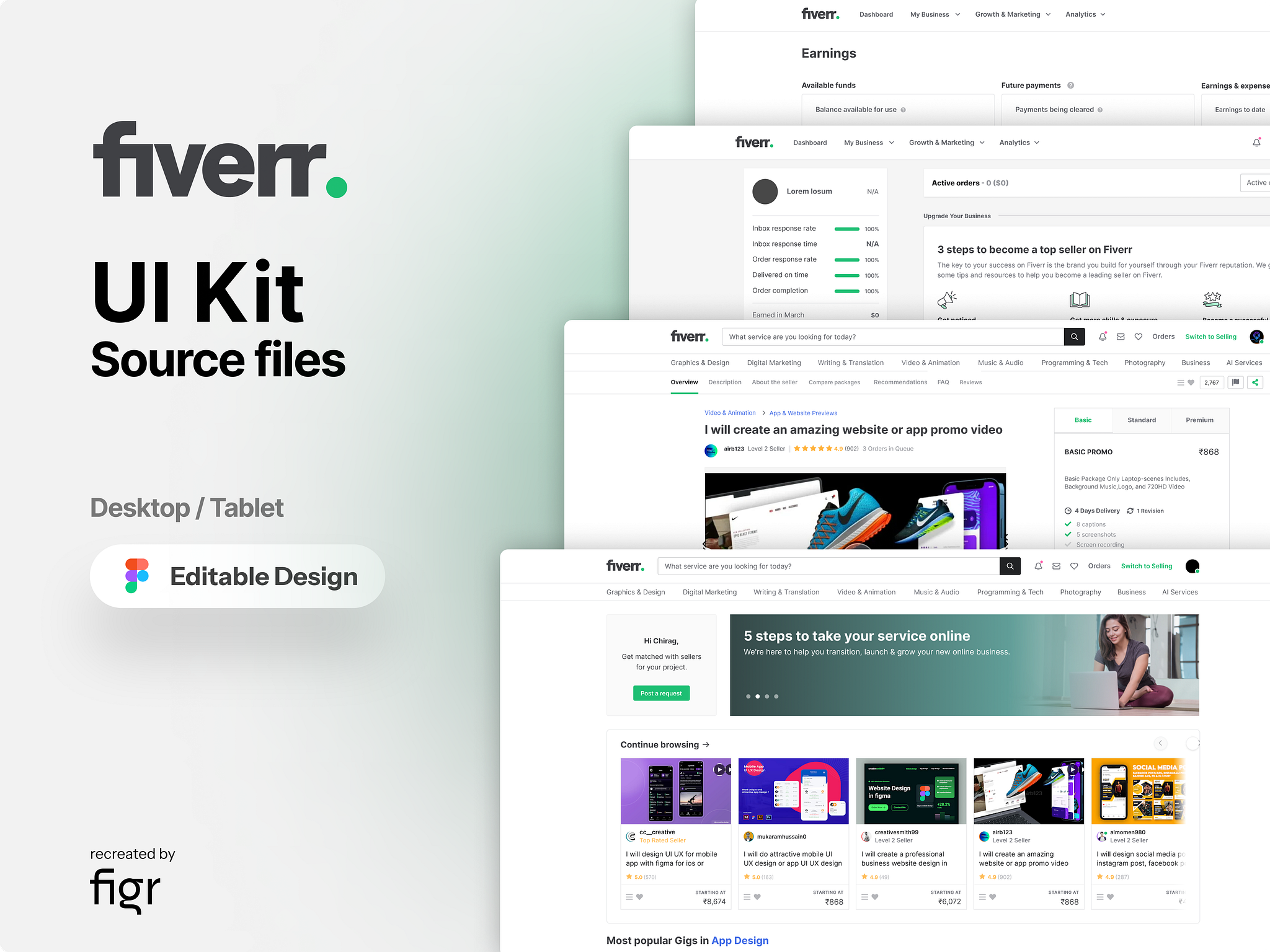 Fiverr Web UI (Redesigned) by Figr Design on Dribbble