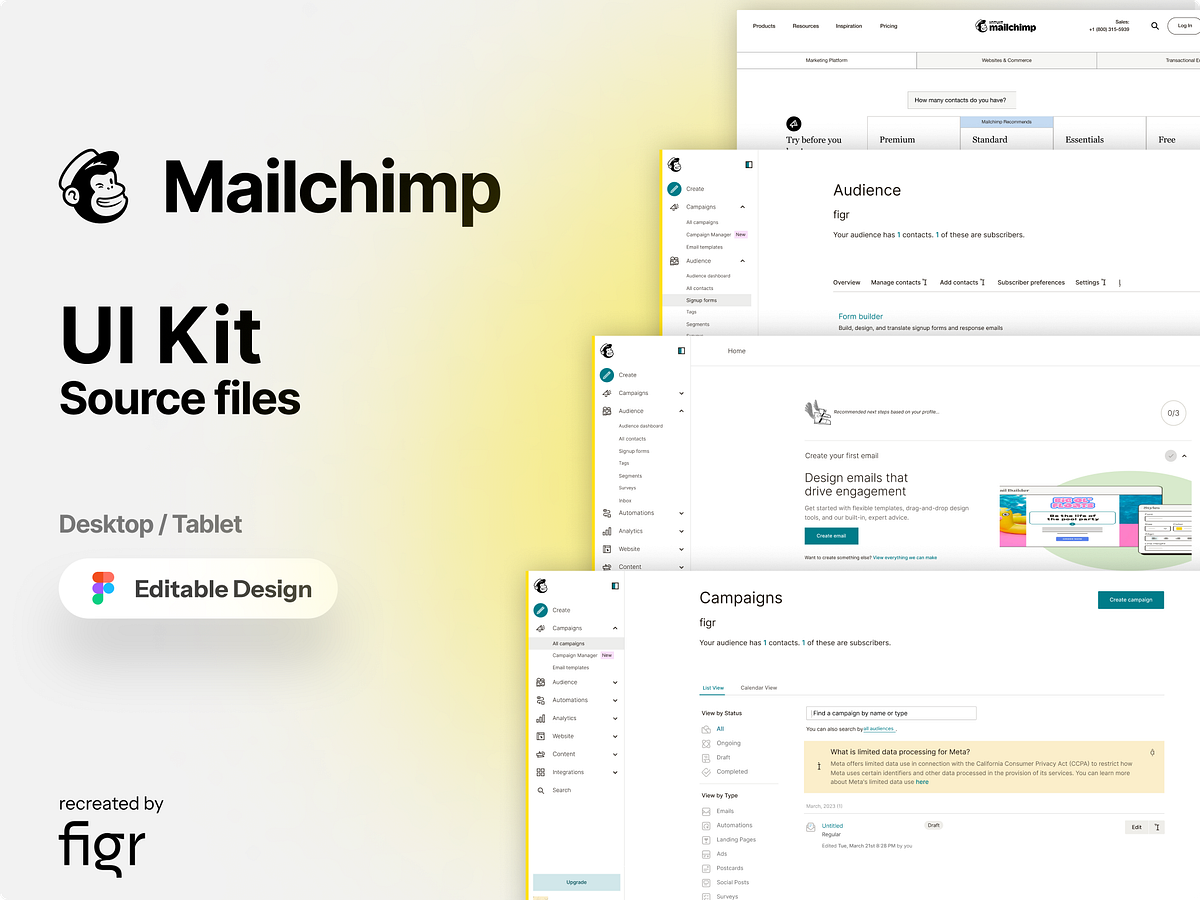 Mailchimp Web UI (Redesigned) by Figr Design on Dribbble