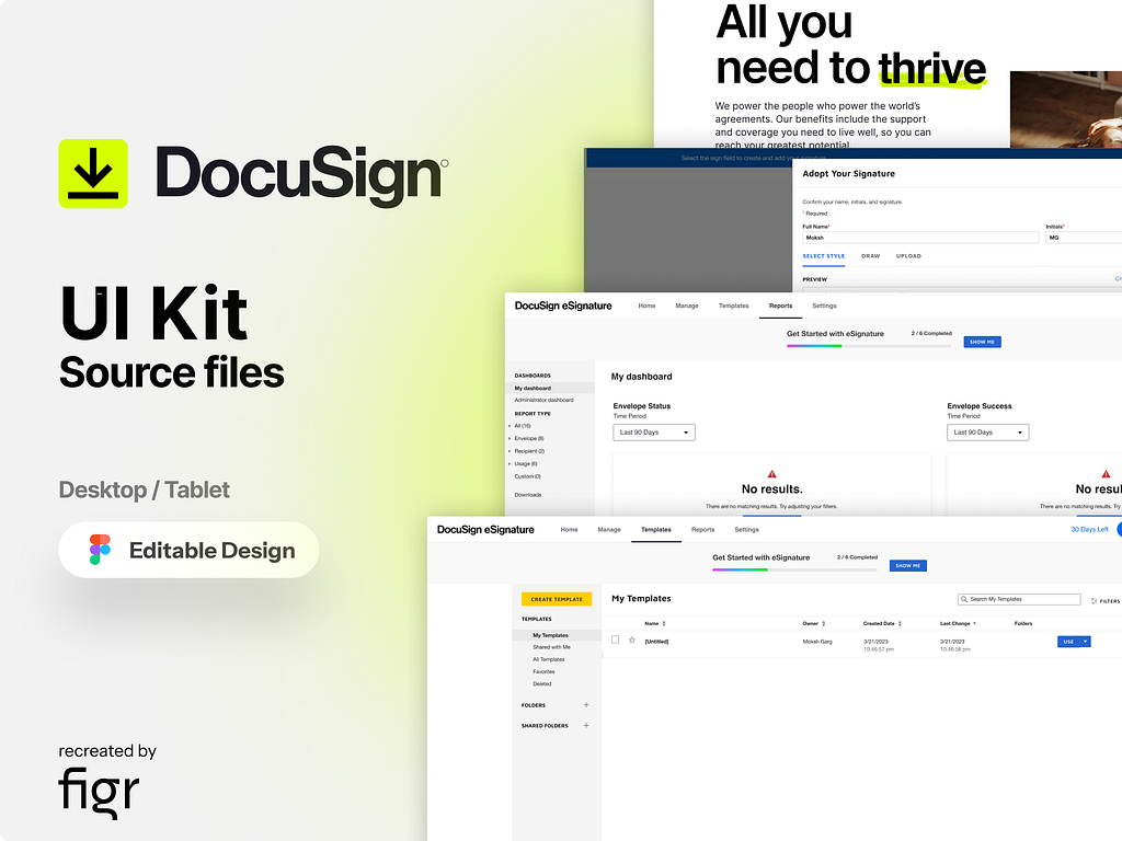 DocuSign Web UI (Redesigned) by Figr Design on Dribbble