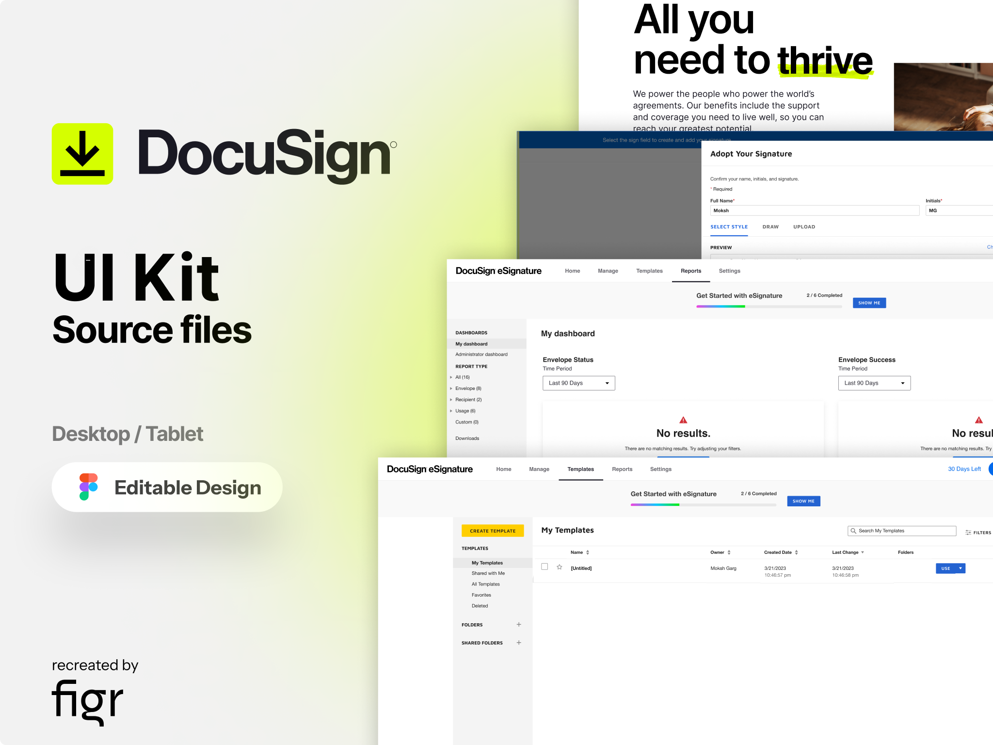DocuSign Web UI (Redesigned) by Figr Design on Dribbble