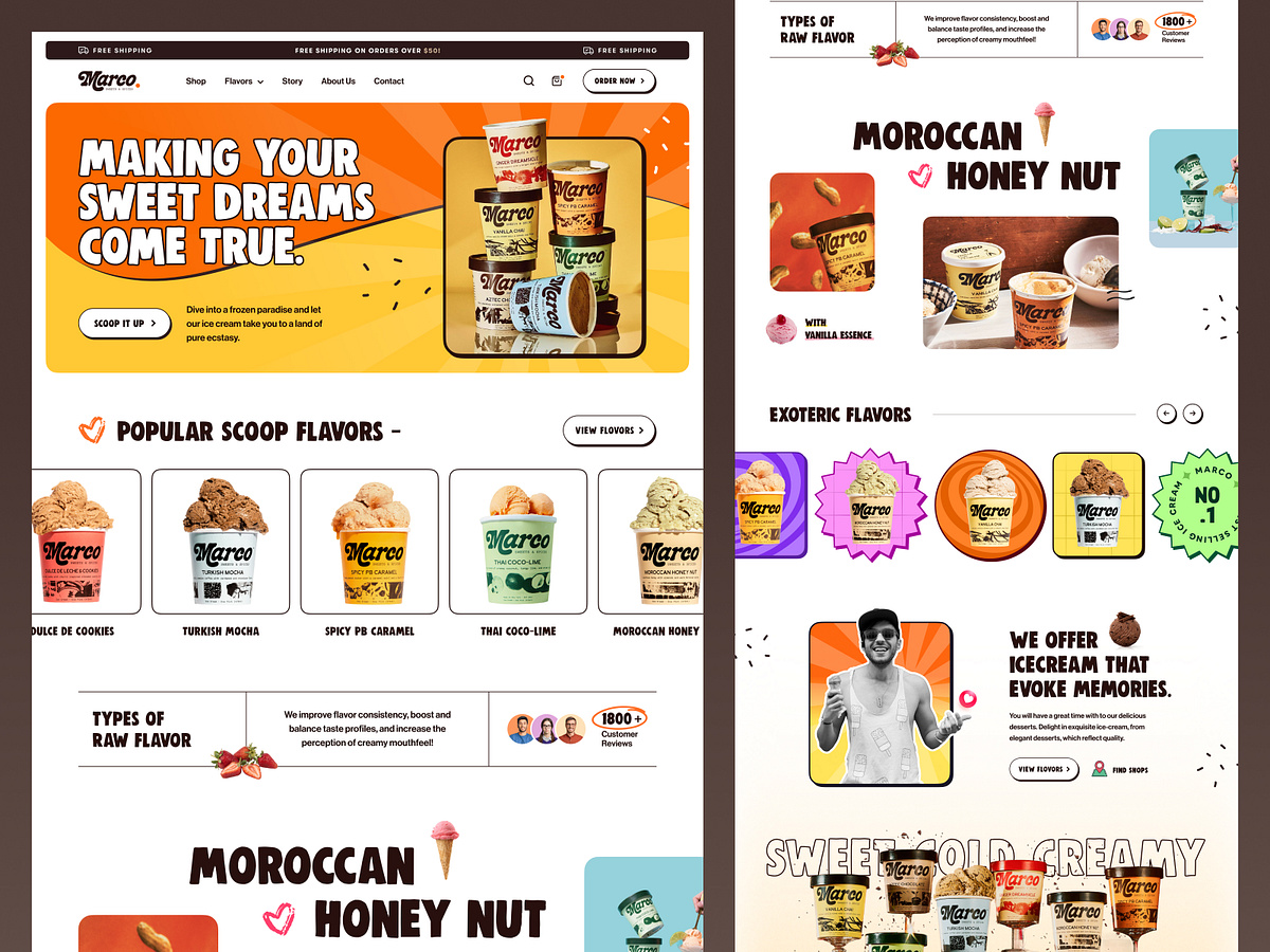 Ice cream website design: landing page home page ui by Ehsan for Rylic ...