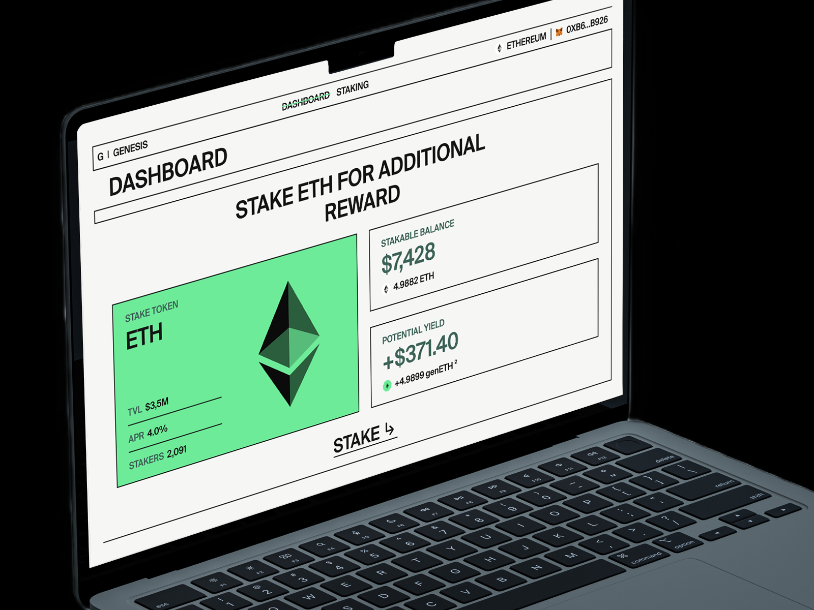 Genesis – Restaking ETH. Crypto. by make it wow on Dribbble